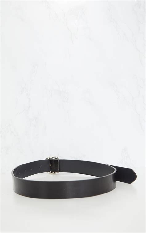 Black Basic Circle Buckle Belt Accessories Prettylittlething