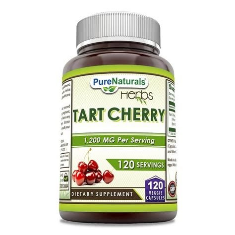 Pure Naturals Tart Cherry Extract 1200 Mg 120 Veggie Capsules Non Gmo