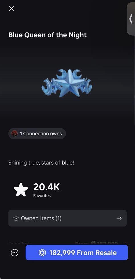 Blue Queen Of The Night Roblox Limited Clean High Demandprice 📈
