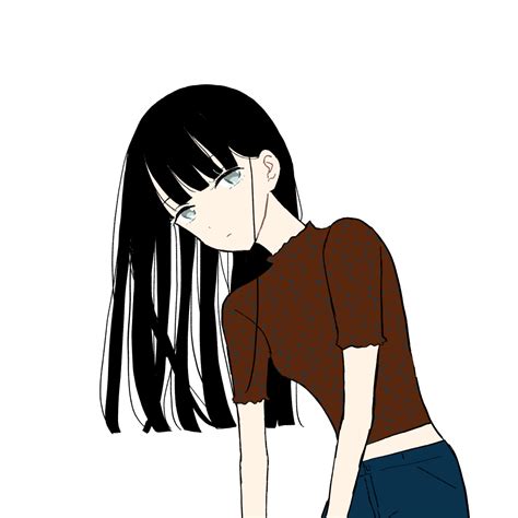 レオパード柄トップス黒髪ロングの女の子イラスト素材 ゆるやかgirl Collection
