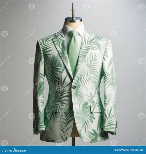 Traje De Folha Verde Luxuoso Para Estilo Barroco Tropical Ilustração