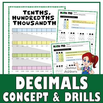 Add And Subtract Decimals Guided Practice Worksheets BUNDLE TPT