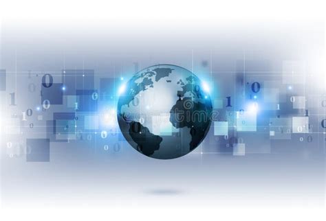 Abstract Binary Code World Map Stock Illustration Illustration Of