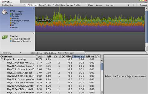 Unity Manual Physics Profiler