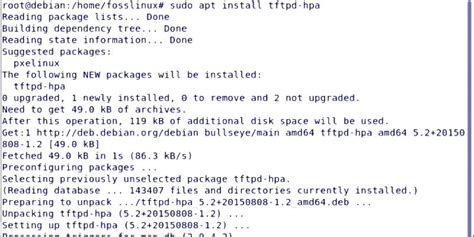 how to install tftp server on debian 11