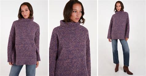 Turtle Neck Specked Jumper Blue Vanilla Silkfred Us