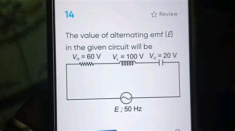 Review The Value Of Alternating Emf E In Studyx