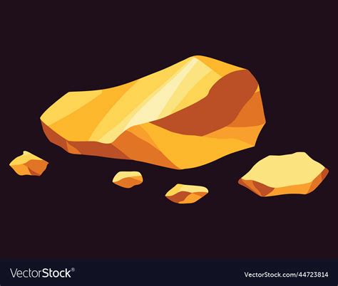 Gold Mine Nuggets Precious Ore Mining Object Vector Image