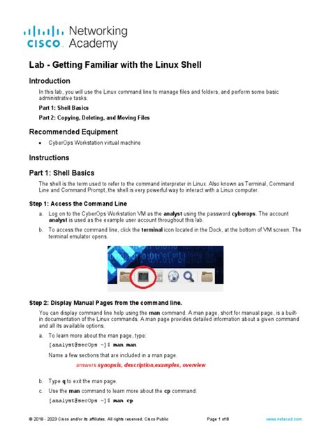 427 Lab Getting Familiar With The Linux Shell Pdf Command Line Interface Computer File