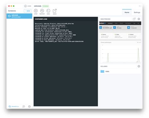 Kitematic Tutorial Create A Local Rethinkdb Database For Development Docker Documentation