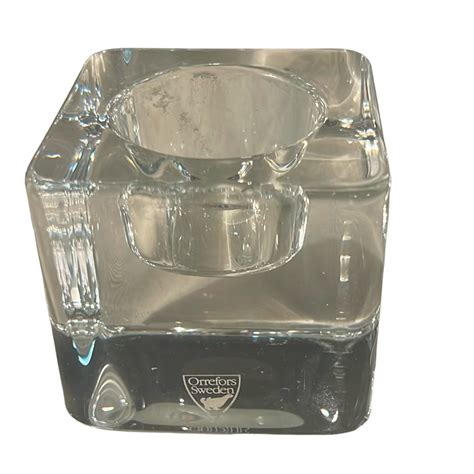 Orrefors Solid Glass Cube Highly Polished 2 5” Sq