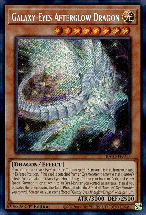 Amazon Galaxy Eyes Afterglow Dragon Secret Rare RA01 EN017