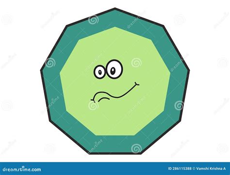 Funny Nonagon Shape With Fun Depiction Stock Illustration Illustration Of Character Vector
