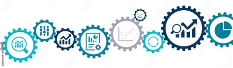 Business Analytics Banner Vector Illustration With Icons Of Metrics