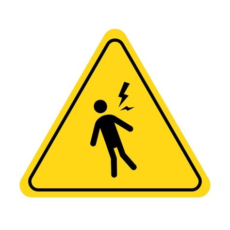 Icône De Danger De Choc Panneau Davertissement De Choc De Tension Avec