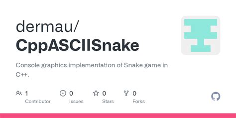 GitHub Dermau CppASCIISnake Console Graphics Implementation Of Snake Game In C