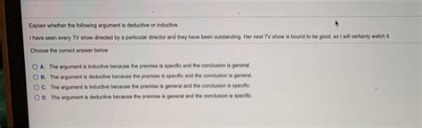 Solved Explain Whether The Following Argument Is Deductive Chegg