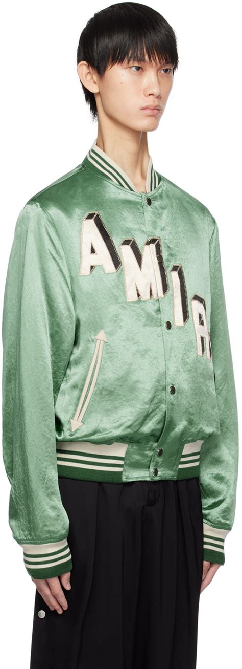 Amiri Green Cropped Bomber Jacket Amiri Amiri Green Cropped Bomber Jacket Amiri