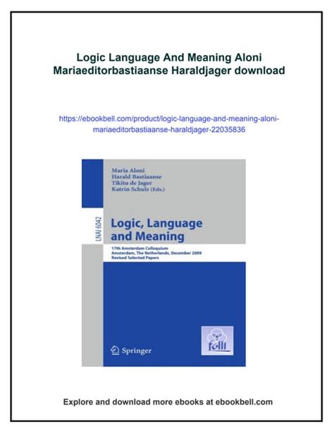 logic language and meaning aloni mariaeditorbastiaanse haraldjager pdf