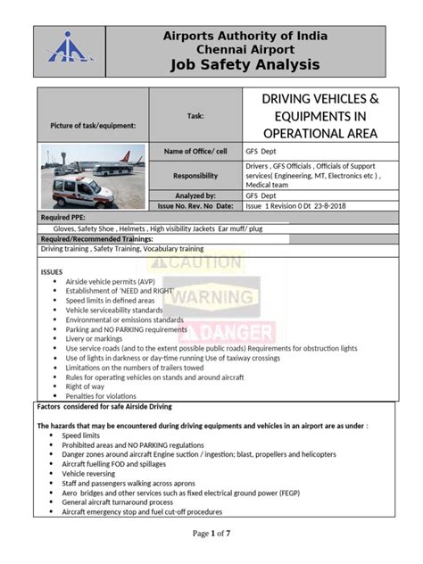 Jsa Driving Vehicles In Operational Area Pdf Airport Air