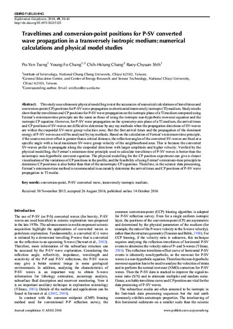 Pdf Traveltimes And Conversion Point Positions For P Sv Converted Wave Propagation In A