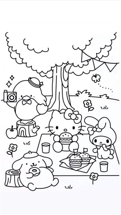 Dibujos Para Colorear De Hello Kitty Y Sus Amigos