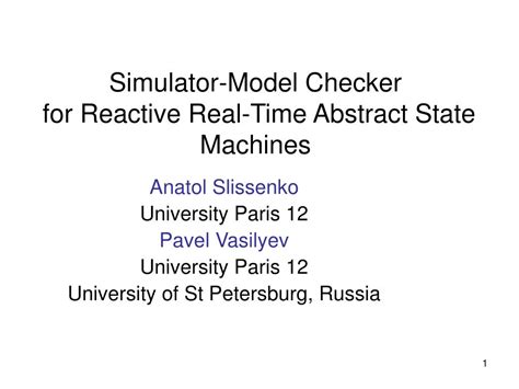 ppt simulator model checker for reactive real time abstract state machines powerpoint