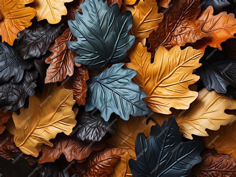 Premium Ai Image Colorful Leaves Texture Generative Ai