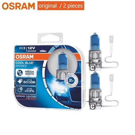 Osram H3 Halogen Cool Blue Advance Car Headlight Fog Lamp 50 Brighter