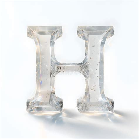 Translucent Crystalline Glass Monogram Letter H Elegantly Designed Stock Illustration