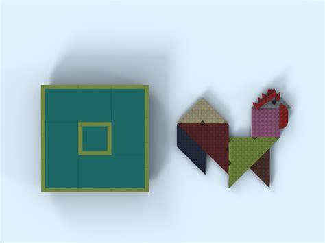 Lego Moc Lego Tangram Seven Piece Puzzle Rooster By Namowen