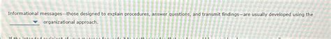 Solved Informational Messages Those Designed To Explain Chegg