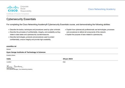 Avantika Rai On Linkedin Cybersecurity Cisco Certification