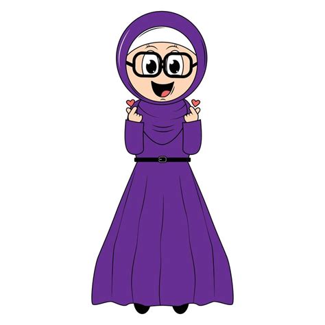 Cute Girl Hijab Cartoon Illustration 21892996 Vector Art At Vecteezy