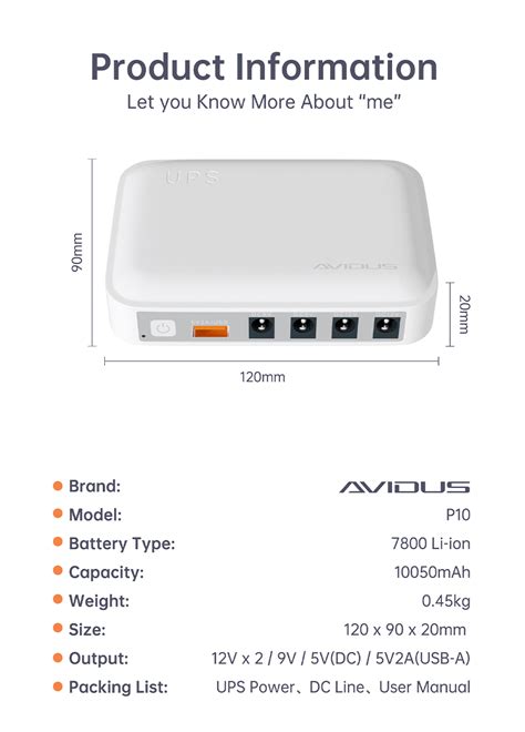 Avidus 7800mah 10400mah 16000mah Mini Cctv Ups Power For Android And
