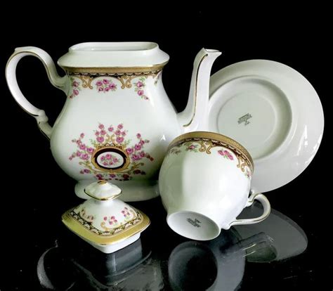 German Porcelain Bavaria Mitterteich Vintage Floral Tea Set Bavaria