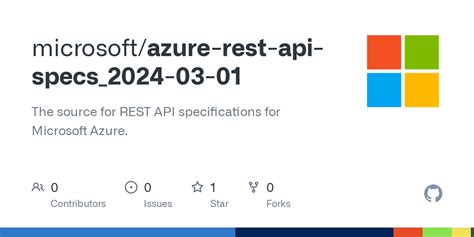 Github Microsoftazure Rest Api Specs2024 03 01 The Source For Rest Api Specifications For