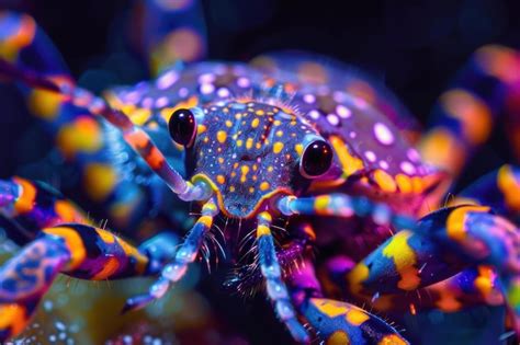 Colorful Peacock Mantis Shrimp Closeup Premium Ai Generated Image
