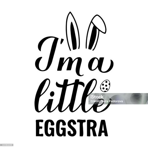 나는 작은 Eggstra 서예 손글씨입니다 재미 있은 부활절 견적 타이포그래피 포스터 배너 인사말 카드 스티커 아동 옷 등에 대 한 벡터 템플릿 검색에 대한 스톡 벡터 아트