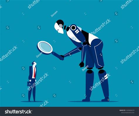 Humanoid Robot Magnifying Glass Over 69 Royalty Free Licensable Stock