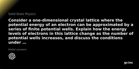 Consider A One Dimensional Crystal Lattice Where … General Reasoning