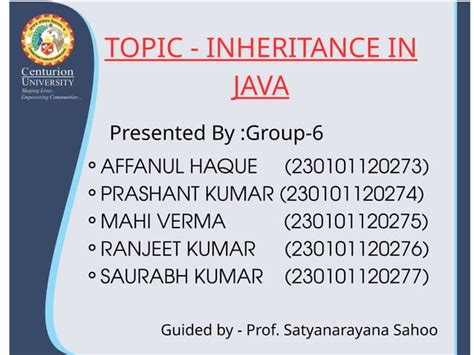 Inheritance In Java Pptx Pptx Pptx