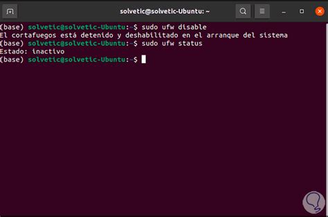 Activar O Desactivar Firewall Ubuntu 21 04 Solvetic
