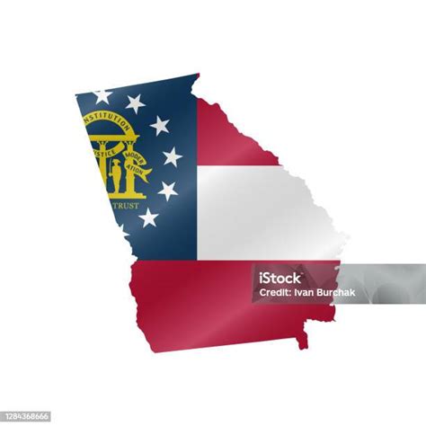 조지아의 국기지도를 흔들 벡터 일러스트레이션 벡터에 대한 스톡 벡터 아트 및 기타 이미지 벡터 조지아 지도 Istock