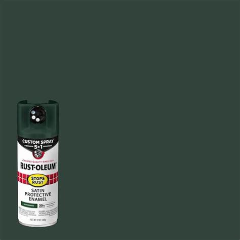 Rust Oleum Stops Rust 12 Oz Custom Spray 5 In 1 Satin Hunter Green