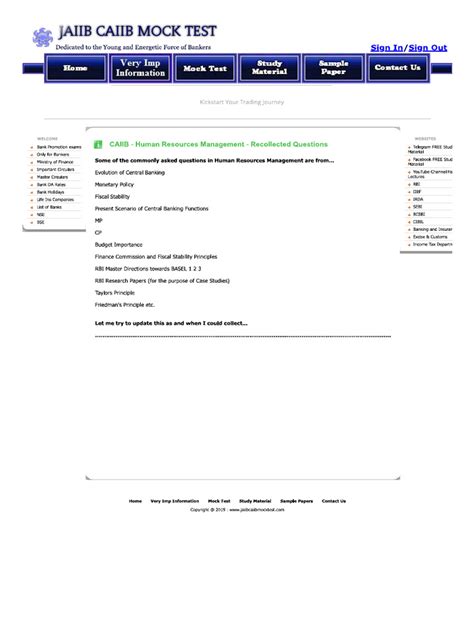 Caiib Central Banking Points Pdf