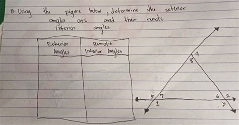 Solved B Using The Pigure Below Determine The Exterior Angles Art