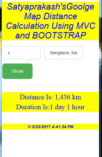 Google Maps Distance And Duration Calculation Between Places Using