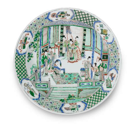 Bonhams A Large Famille Verte Dish Kangxi