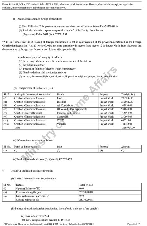 Fcra Statements 2020 21 Delhi Bible Institute